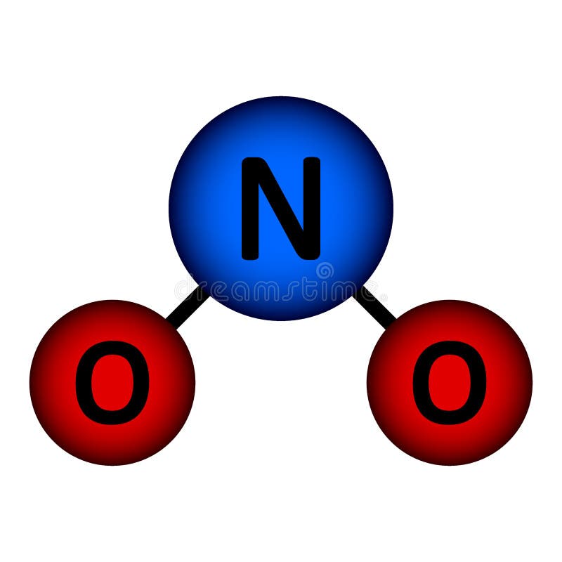 Nitrogen Dioxide, NO2 Molecule. Structural Chemical Formula and ...