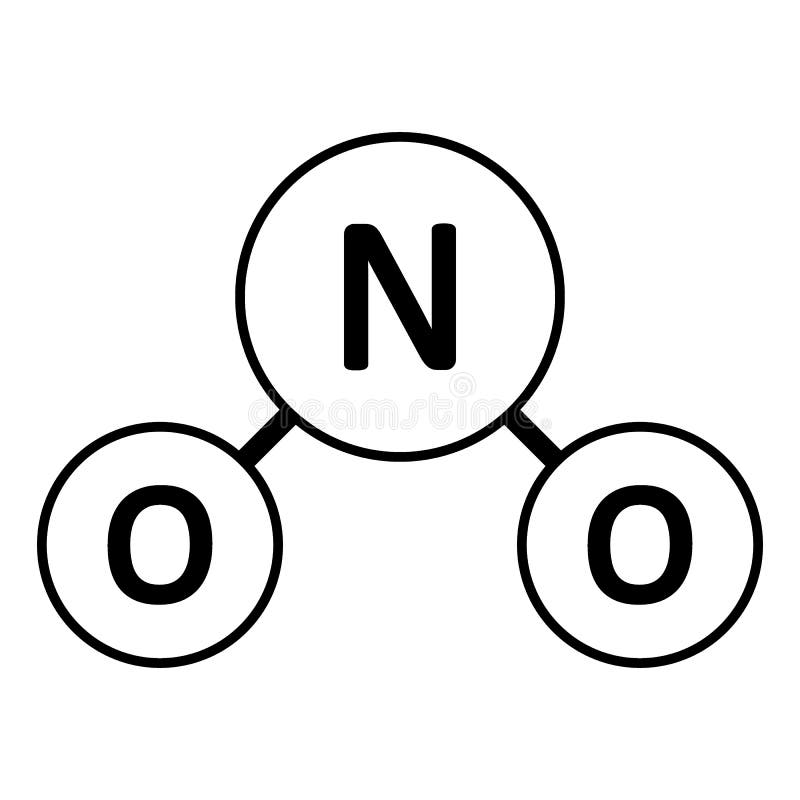 NO2 Nitrogen Dioxide Molecule Stock Vector - Illustration of particle ...