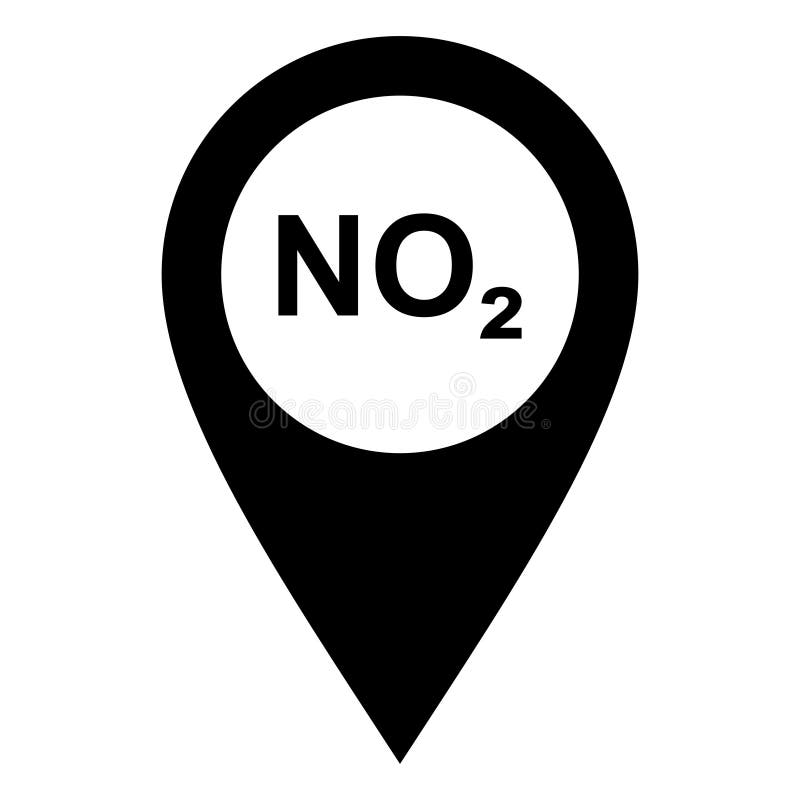 Nitrogen Dioxide and Location Pin Stock Vector - Illustration of ...