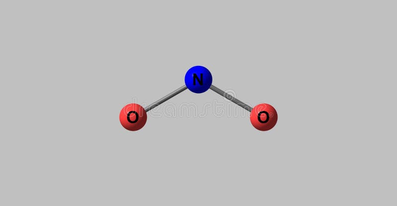 Nitrogen Dioxide Molecular Structure Isolated on Grey Stock ...