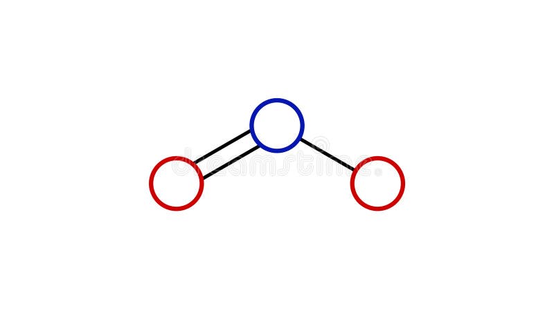 Nitrogen Dioxide Molecule, Structural Chemical Formula, Ball-and-stick ...