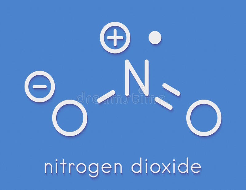 Nitrogen Dioxide NO2 Air Pollution Molecule. Free Radical Compound ...