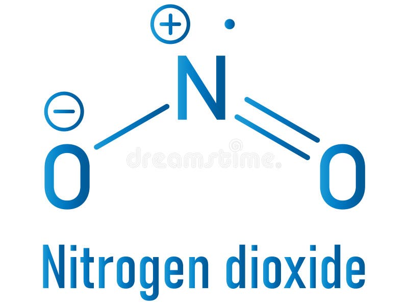 Nitrogen Dioxide NO2 Air Pollution Molecule. Free Radical Compound ...