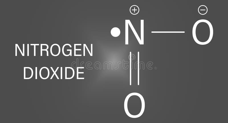 Nitrogen Dioxide NO2 Air Pollution Molecule. Free Radical Compound ...