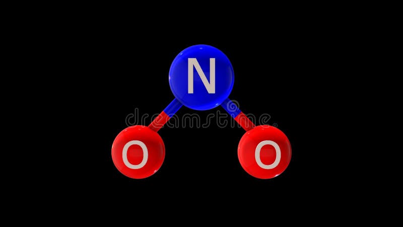 Nitrogen Dioxide NO2 3D Illustration Stock Illustration - Illustration ...