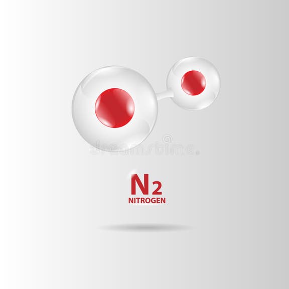 Nitrogen Molecule Model Vector Stock Vector - Illustration of cell ...