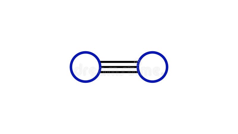 Nitrogen Molecule, Structural Chemical Formula, Ball-and-stick Model ...