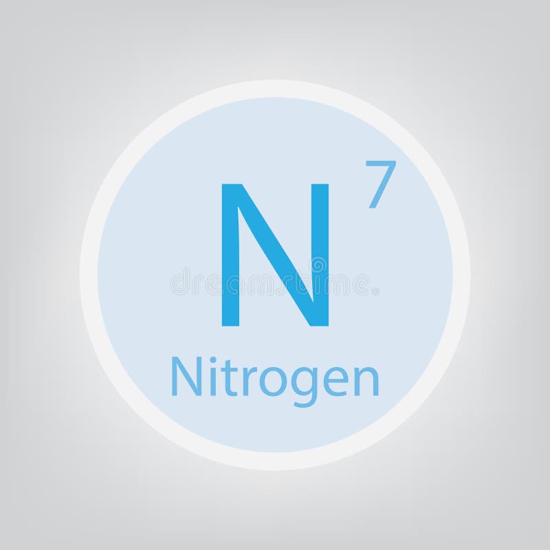 Nitrogen N Chemical Element Icon Stock Vector - Illustration of blue ...