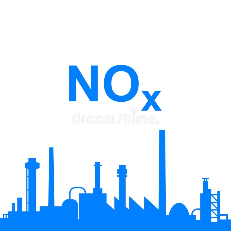 Nitrogen Oxides and Industry Stock Vector - Illustration of blue ...