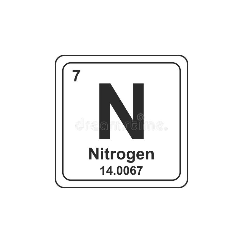 Nitrogen Periodic Table Elements Info Card (Layered Vector Illustration ...