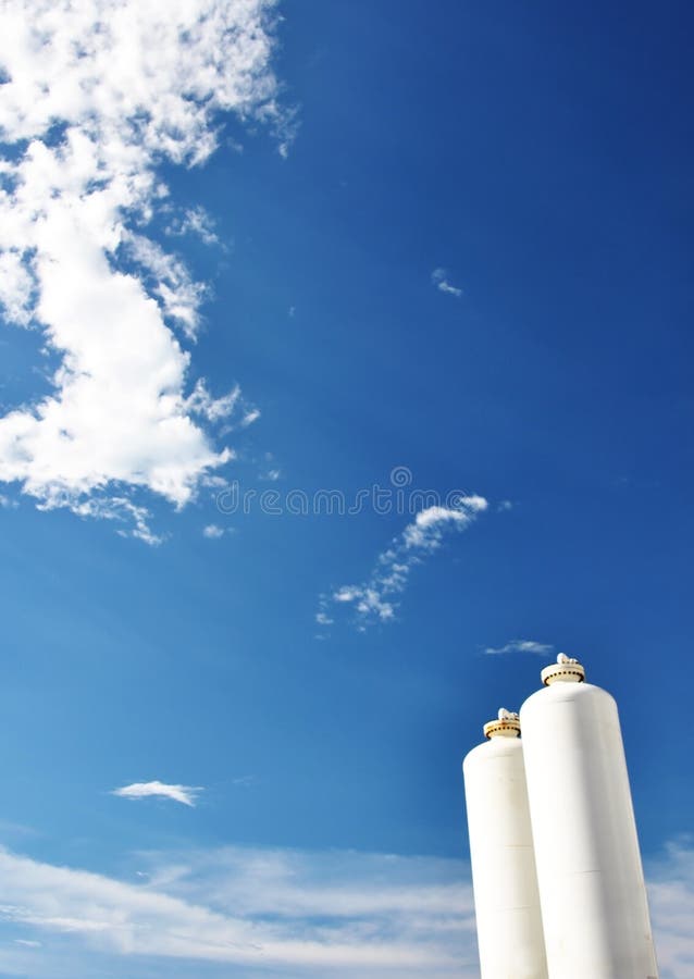 Nitrogen Storage Tank, Industrial Storehouses Stock Photo - Image of ...