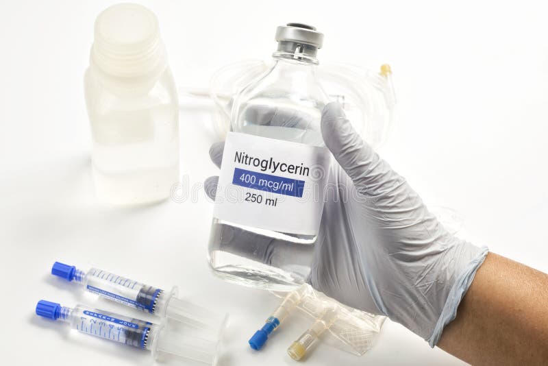 Nitroglycerin IV Bottle stock photo. Image of intravenous - 81393538