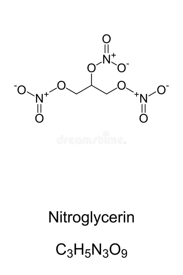 Nitroglycerin Molecule Skeletal Formula Stock Vector - Illustration of ...