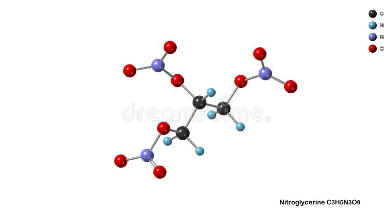 Nitroglycerin, Glyceryl Trinitrate, Nitro Molecule, is Drug and ...