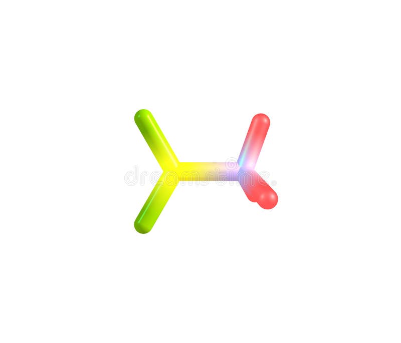 Nitromethane Molecule Isolated on White Stock Illustration ...