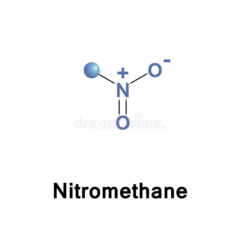 Molecular Model Of Nitromethane Stock Illustration - Illustration of ...