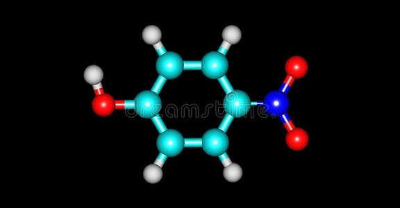 4-Nitrophenol Molecular Structure Isolated on Black Stock Illustration ...