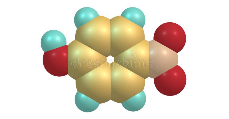 4-Nitrophenol Molecular Structure Isolated on White Stock Illustration ...