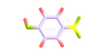 4-Nitrophenol Molecular Structure Isolated on White Stock Illustration ...