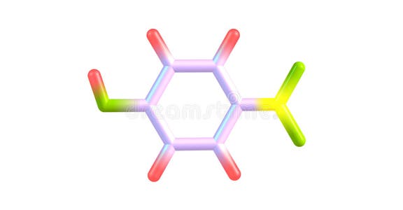 4-Nitrophenol Molecular Structure Isolated on White Stock Illustration ...
