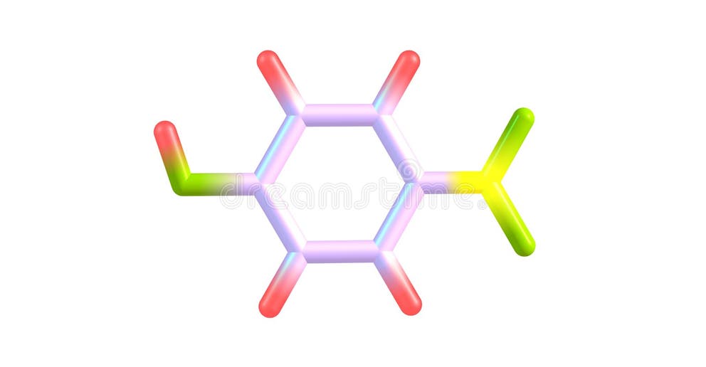 4-Nitrophenol Molecular Structure Isolated on White Stock Illustration ...