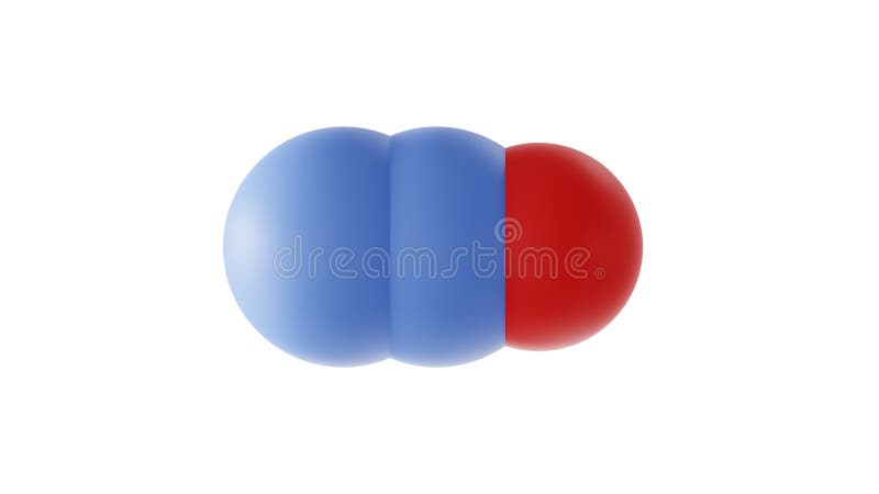 Nitrous Oxide Molecule, Dinitrogen Oxide, Molecular Structure, Isolated ...