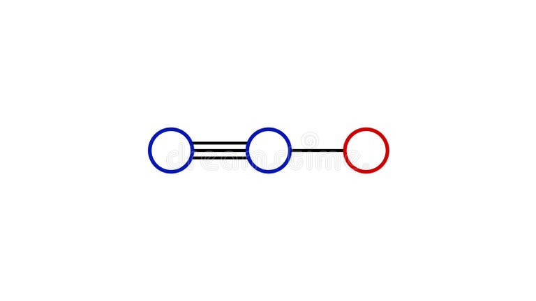 Nitrous Oxide Molecule, Structural Chemical Formula, Ball-and-stick ...