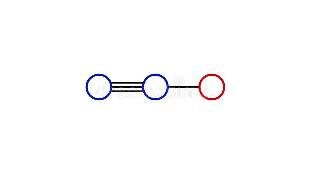 Nitrous Oxide Molecule, Structural Chemical Formula, Ball-and-stick ...