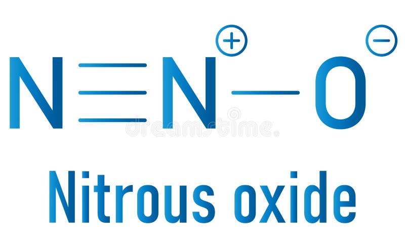 Nitrous Oxide or NOS, Laughing Gas, N2O Molecule. Skeletal Formula ... Nitrous Oxide or NOS, Laughing Gas, N2O Molecule. Skeletal Formula ...