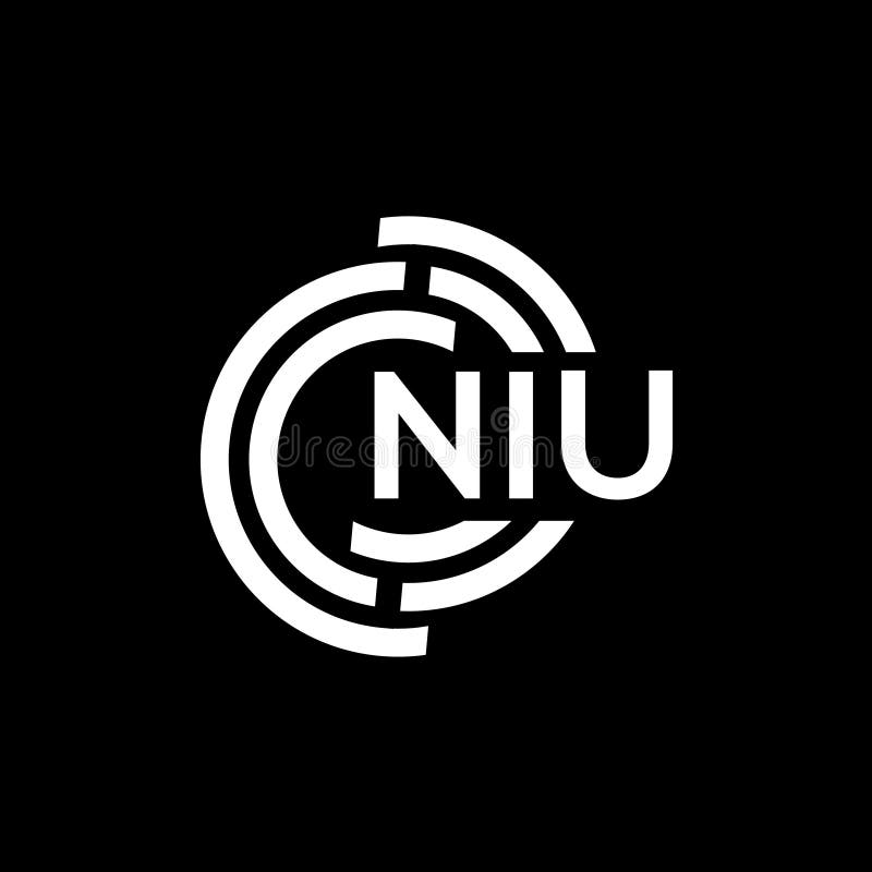 NIU Letter Logo Design on Black Background.NIU Creative Initials Letter ...