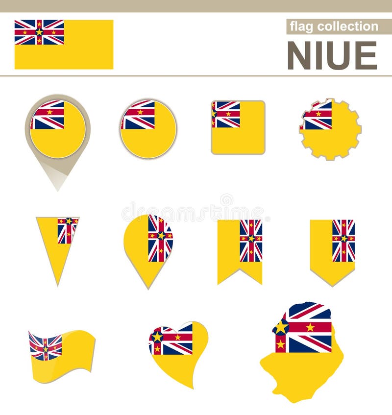Niue Flag Collection stock vector. Illustration of niue - 129644541