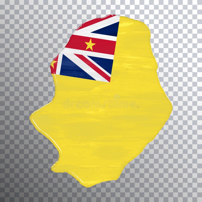 Niue Flag and Map, Transparent Background Stock Illustration ...