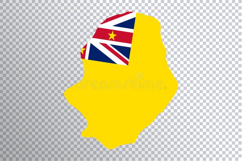 Niue Flag on Map, Transparent Background Stock Illustration ...