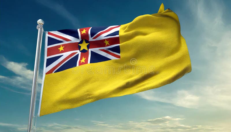 Niue Flag Waving on the Wind Stock Illustration - Illustration of ...