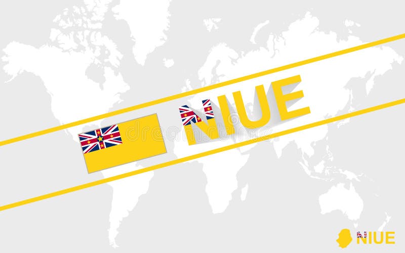 Niue Map Flag and Text Illustration Stock Vector - Illustration of ...
