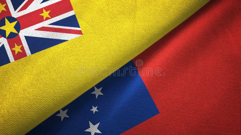 Niue and Samoa Two Flags Textile Cloth, Fabric Texture Stock Photo ...