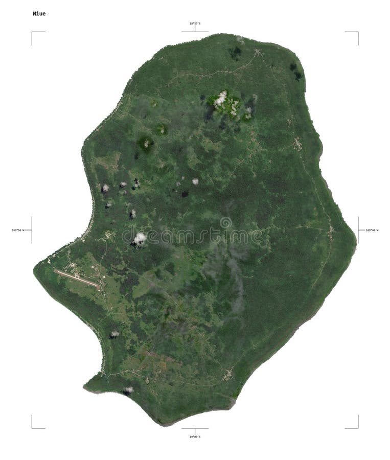 Niue Shape on White. Low-res Satellite Stock Illustration ...