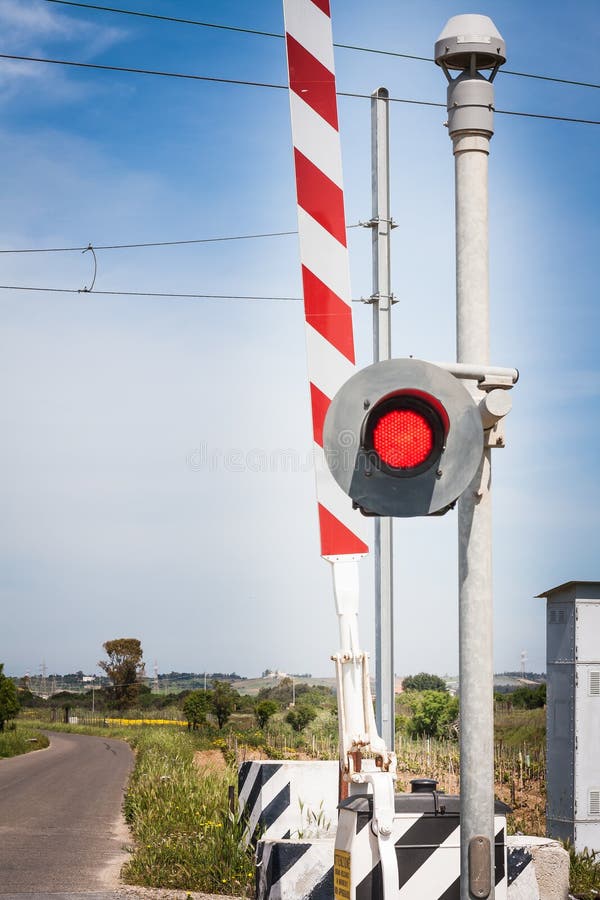 Feu De Signalisation Ferroviaire Rouge De Clignotant Photo stock ...