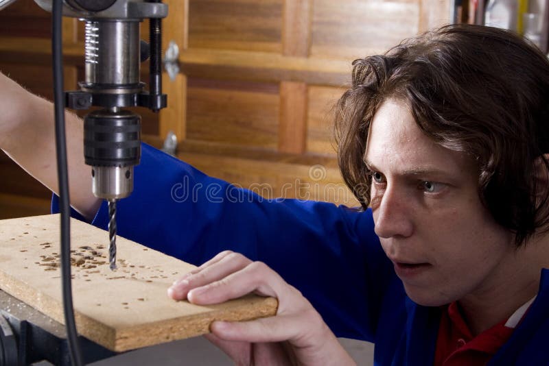 Nivel De La Máquina Del Taladro Imagen de archivo - Imagen de hombre ...