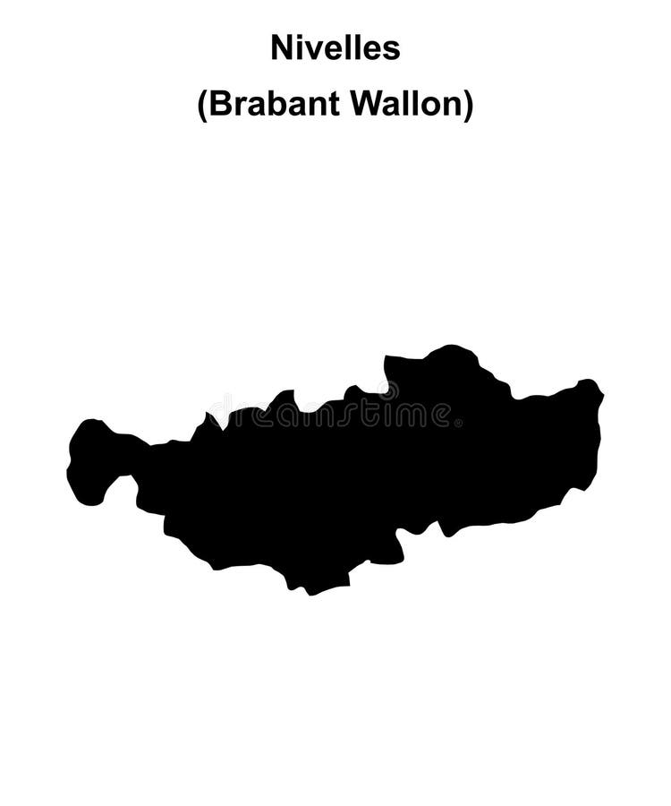 Nivelles outline map stock illustration. Illustration of template ...