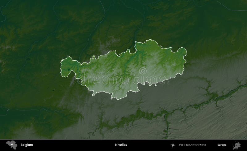 Nivelles Highlighted, Belgium. Physical Stock Illustration ...