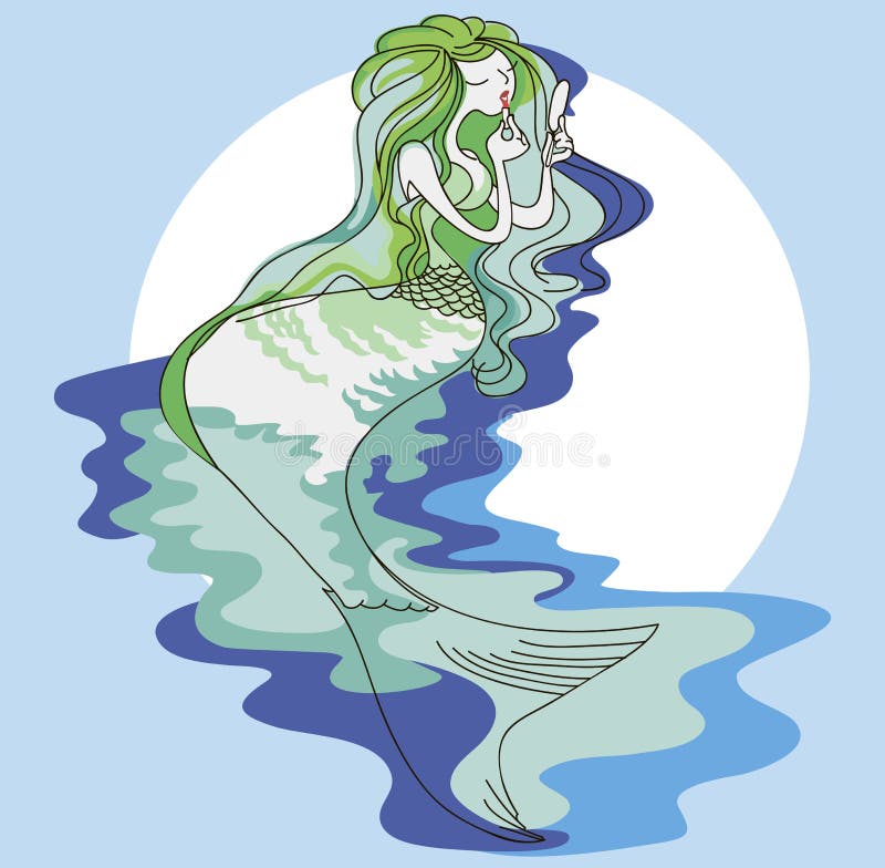 Nixe unter dem Meer vektor abbildung. Illustration von kunst - 19275907