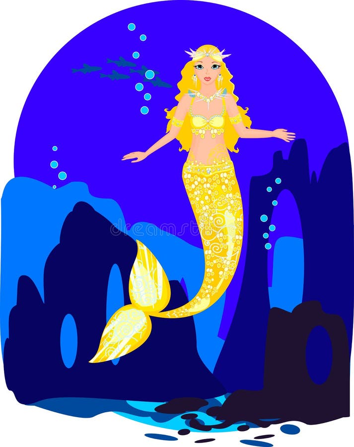 Nixe vektor abbildung. Illustration von haar, lang, frau - 49870373