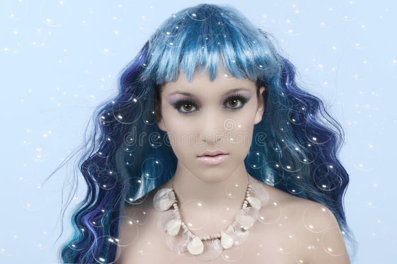 Nixe stockfoto. Bild von frau, blau, nadel, gesicht, unterwasser - 6974206