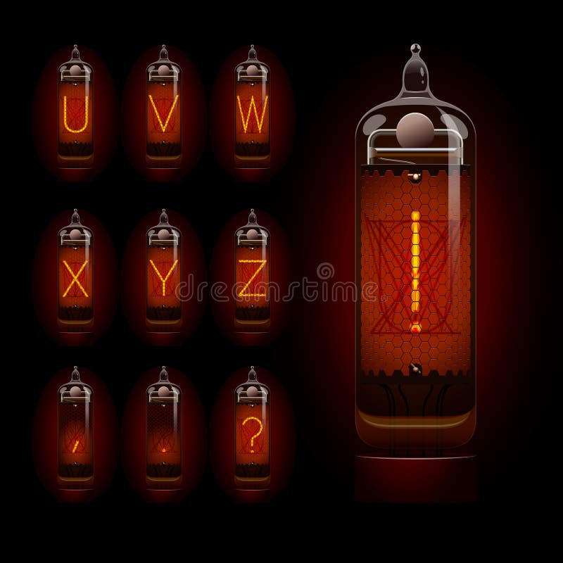Vector Nixie Tube with Digits Stock Vector - Illustration of numerical ...