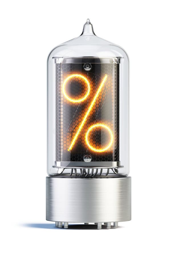 Nixie Tube Indicator Isolated on White - Set of Decimal Digits Stock ...
