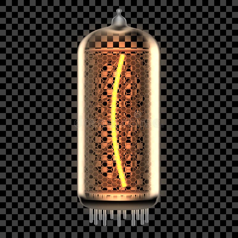 Nixie Tube Indicator Lamp with Symbol Stock Vector - Illustration of ...