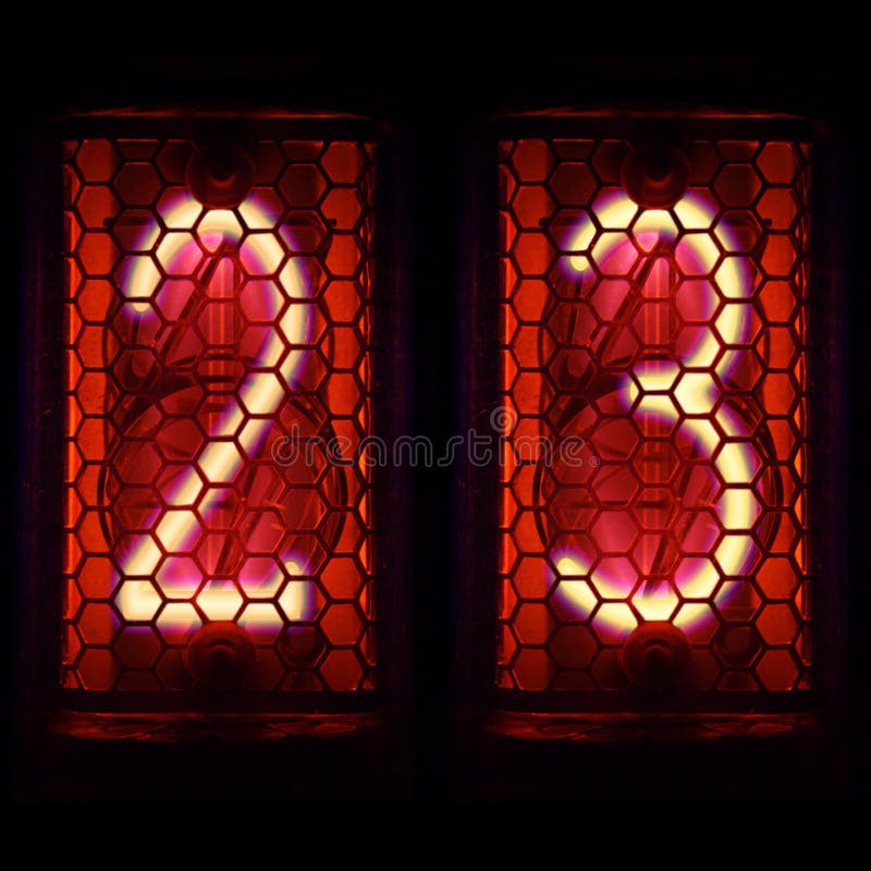 The Real Nixie Tube Indicator of the Numbers of Retro Style. Stock ...