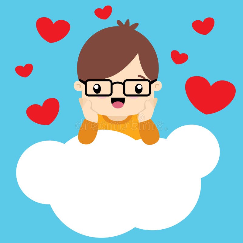 Un Muchacho Que Se Sienta En La Nube Ilustración del Vector ... Un Muchacho Que Se Sienta En La Nube Ilustración del Vector ...