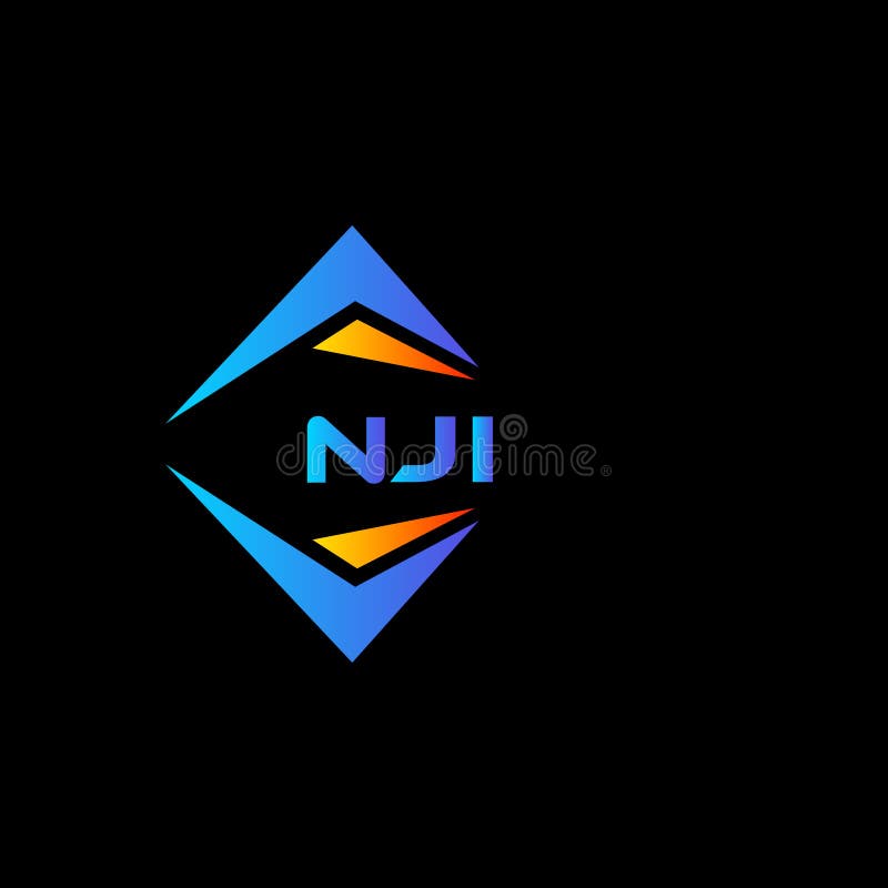 NJI Abstract Technology Logo Design on Black Background. NJI Creative ...